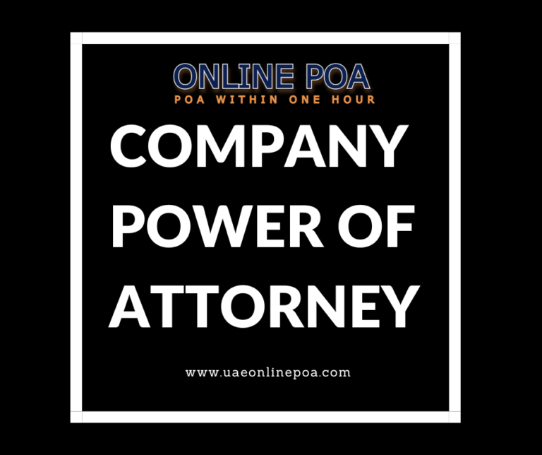Company Power of Attorney Template for UAE - POA services in UAE