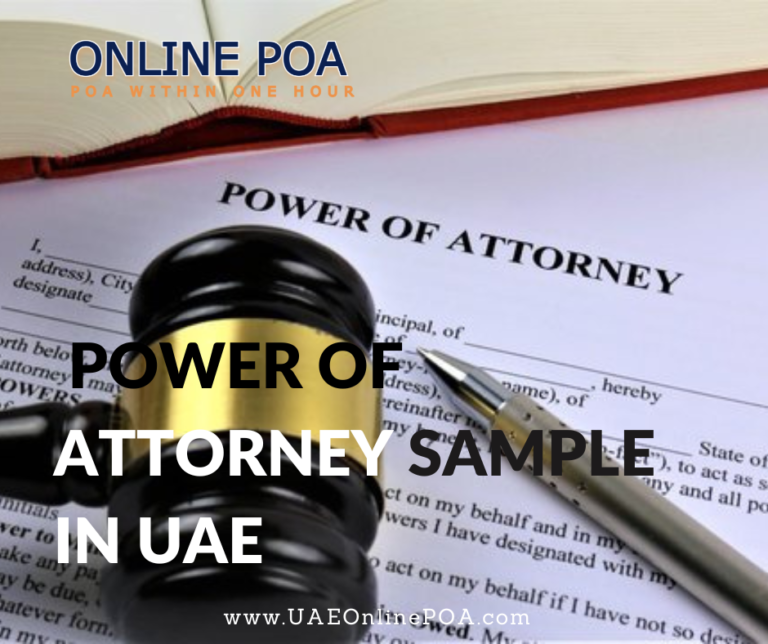 Power of attorney sample in UAE - POA services in UAE